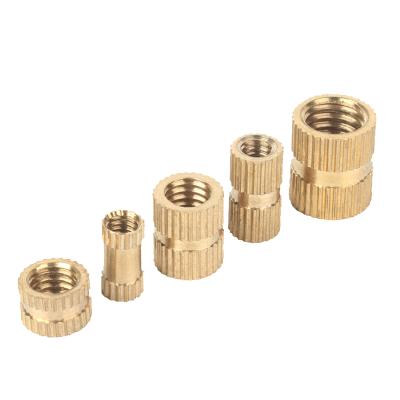 China Cylindrical Copper Flower Nut M2 M3 Embedded Screw Cap M4 Injection Molded Round Nut M5 Rivet Nut M6 M8 for sale