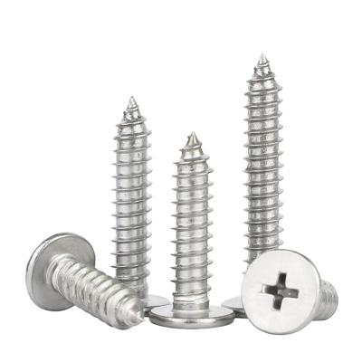 China 304 Stainless Steel Flat Head Self-Tapping Screws M2 M3 M4 M5 Ultra-Thin Cross Recessed for sale