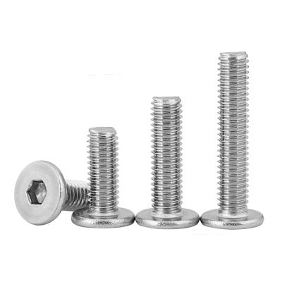 China 304 Stainless Steel CM Large Flat Head Hex Socket Screw M4 M5 M6 M8 Ultra Thin Machine Screw for sale