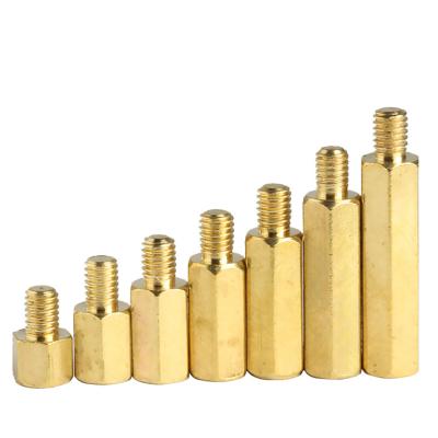 China M3 Double Headed Hexagonal Copper Stud Nut Connecting Spacing Stud 10mm Length for sale