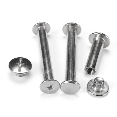 China 304 Stainless Steel Sex Bolts Chicago Screws Phillips Slotted Combination Drive M3 M4 M5 M6 M8 Binding Posts Screws and Sleeves Set Flat Head Nickel Plated Cabinet Fastener Factory Direct Sale for sale