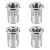 China High Precision 304 Stainless Steel Flat Head Knurled Rivet Nuts Metric M3 M4 M5 M6 M8 M10 M12 Threaded Blind Insert Rivnut Set Rustproof Corrosion Resistant High Salt Spray Industrial Fastener Factory for sale
