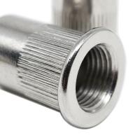 China High Precision 304 Stainless Steel Flat Head Knurled Rivet Nuts Metric M3 M4 M5 M6 M8 M10 M12 Threaded Blind Insert Rivnut Set Rustproof Corrosion Resistant High Salt Spray Industrial Fastener Factory for sale