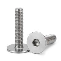 China 304 Stainless Steel CM Ultra-Thin Large Flat Head Hex Socket Machine Screws Bolts M2 M3 M4 M5 Metric Precision Countersunk Fasteners for Electronics Furniture Factory Direct Wholesale RoHS Certified for sale
