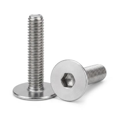 China 304 Stainless Steel CM Ultra-Thin Large Flat Head Hex Socket Machine Screws Bolts M2 M3 M4 M5 Metric Precision Countersunk Fasteners for Electronics Furniture Factory Direct Wholesale RoHS Certified for sale