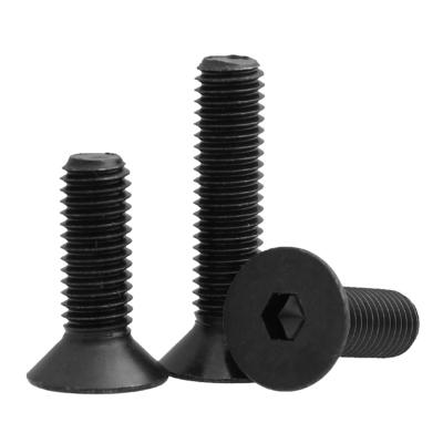 China Class 10.9 black countersunk head hexagon socket head screws M2/M3/M4/M5 flat head screws and bolts M6/M8/M10/M12 for sale
