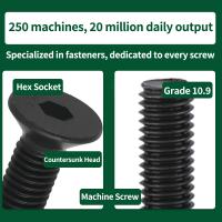 China Class 10.9 black countersunk head hexagon socket head screws M2/M3/M4/M5 flat head screws and bolts M6/M8/M10/M12 for sale