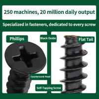China KB Black Screw Cross Flat Head Screw Countersunk Self Tapping Flat Tail Self Tapping Screw Fittings M1/M2/M3/M4 for sale