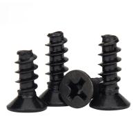 China KB Black Screw Cross Flat Head Screw Countersunk Self Tapping Flat Tail Self Tapping Screw Fittings M1/M2/M3/M4 for sale