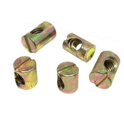 China Color zinc hammer nut M6 I-shaped hammer cylinder transverse hole three-in-one connector furniture parts screw nut M8 for sale