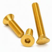 China National standard pure brass countersunk head hexagon socket head screw flat head copper cup screw bolt copper machine tooth screw for sale