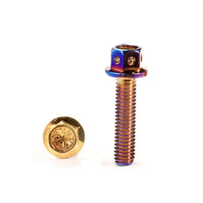 China 304 Stainless Steel Hollow Hex Flange Screw With Washer, Burnt Titanium Color Bolt, Motorcycle & Electric Bike Modification Fastener M5 M6 M8 for sale