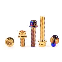 China 304 Stainless Steel Hollow Hex Flange Screw With Washer, Burnt Titanium Color Bolt, Motorcycle & Electric Bike Modification Fastener M5 M6 M8 for sale