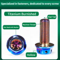 China 304 Stainless Steel Hollow Hex Flange Screw With Washer, Burnt Titanium Color Bolt, Motorcycle & Electric Bike Modification Fastener M5 M6 M8 for sale