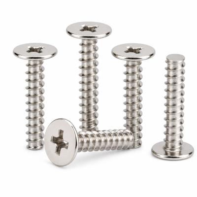 China CB plus hard nickel plated large head cross thin head flat tail self-tapping screws electronic small screws wholesale M2.3/M3 for sale