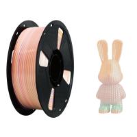 China Green Orange Purple Tri Color 3D Printer Filament Co Extruded Silk PLA 1.75mm Gradient for Artistic Models for sale