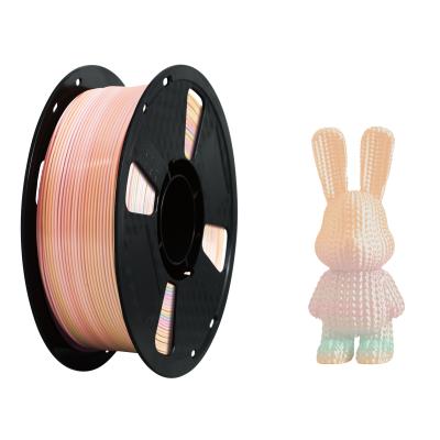 China Green Orange Purple Tri Color 3D Printer Filament Co Extruded Silk PLA 1.75mm Gradient for Artistic Models for sale