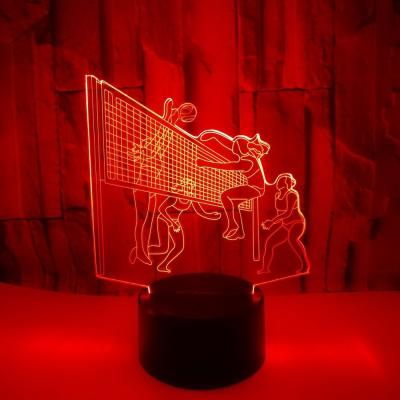 China 3D creative small table lamp Play volleyball 3D stereo lamp LED decoration personalized custom gift table lamp 3D night for sale
