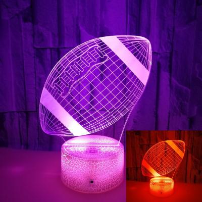 China Football colorful 3d LED USB night light small table lamp Touch remote control colorful 3D night light for sale