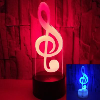 China Note 3D LED company logo night light Colorful touch remote control atmosphere gift 3D small table lamp Custom OEM LOGO for sale