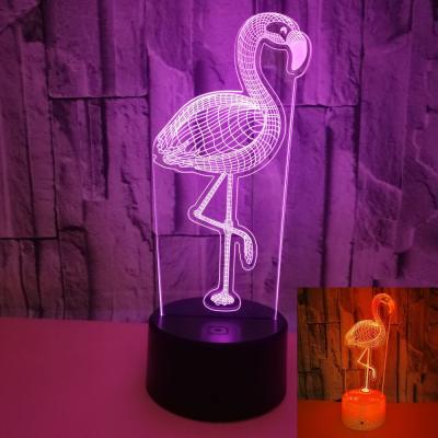 China African animals custom OEM words Flamingo Colorful Visual night Light USB 3D LED  Light Illusion Stereo Light for sale