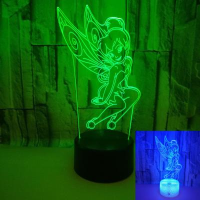 China Anime cartoon pattern custom 3D night light colorful angel LED remote control lamp creative gift table lamp for sale