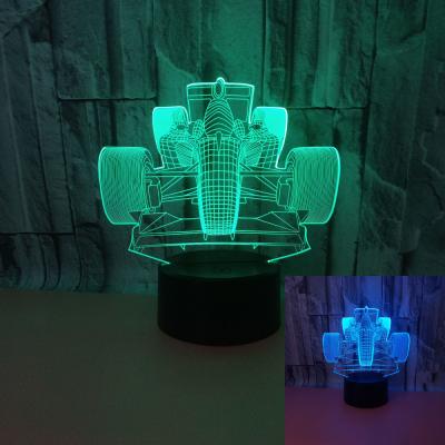 China Racing F1 car colorful 3D night light custom OEM sign logo Touch remote control decorative small table lamp for sale
