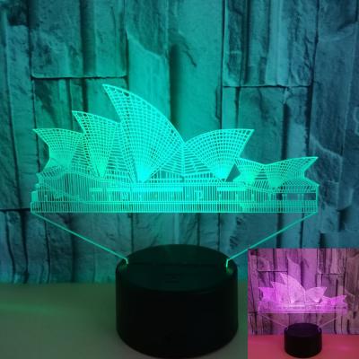 China Custom building city card Sydney Opera landmark Colorful Touch 3D Night Lights LED Stereoscopic Lights for sale