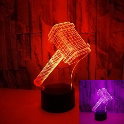 China Amazon Hammer custom OEM picture logo 3D led night light movie Quake visual light creative gift table lamp for sale
