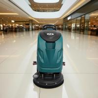 China OEM 12V Compact Walk Behind Concrete Floor Cleaner Scrubber For Retail Store for sale