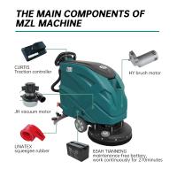 China Industrial Automatic Walk Behind Battery Floor Scrubber Machine 50L 13Gal for sale