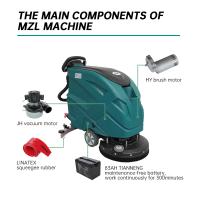 China 50L Manual Small Walk Behind Floor Scrubber Mop Machine 510mm Path for sale
