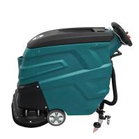 China Double Brush Walk Behind Scrubber Auto floor Tile Cleaner 110V 60L Tank for sale
