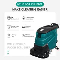 China OEM Quiet Walk Behind Floor Scrubber Machine Cleaner Double Brush Rechargeable for sale