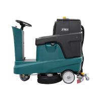 China 350mm Dual Brush Ride On Floor Scrubber Sweeper Equipment For Hotels for sale