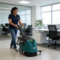 China Single Disc CIP Walk Behind Floor Scrubber Drier Equipment 27L 155 Rpm for sale