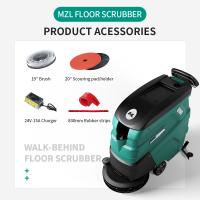 China 100Ah Battery Powered Walk Behind Scrubber, 3000㎡/h Efficiency for Manufacturing Plants for sale