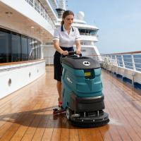 China Commercial Walk Behind Floor Cleaner Polisher Scrubbing Machine 100Ah Battery for sale