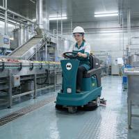 China MZL Battery Double Side Brush Ride on Floor Scrubber Machine Manufacturer Large Area for sale