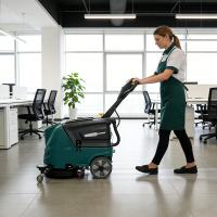 China Battery Powered Walk Behind Floor Scrubber 1600㎡/h Efficiency 350W Brush Motor for sale