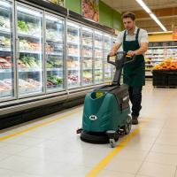 China Walk Behind Floor Scrubber Battery Powered Industrial Commercial Floor Cleaning Machine for sale
