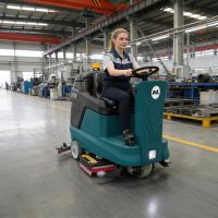 China 5500m²/h Ride On Floor Scrubber Battery Powered Industrial Commercial Floor Cleaning for sale