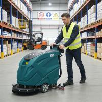 China Walk Behind Floor Scrubber with 800mm Squeegee 50L 13.2Gal Solution Tank for sale