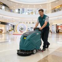 China Industrial Walk Behind Floor Scrubber 560mm Brush, 50L Recovery Tank for Large Spaces for sale