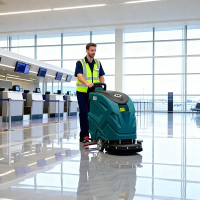 China High‑Performance Walk Behind Floor Scrubber 500W Motor, 2000㎡/h for Industrial Facilities for sale