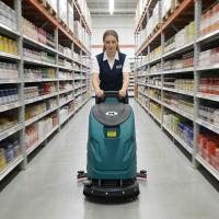 China 560mm Walk Behind Floor Scrubber Machine | 2000㎡/h Commercial Floor Cleaner for sale
