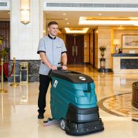 China Walk Behind Floor Scrubber with Gel/Lithium Battery 60L Clean Tank 65L Recovery Tank Industrial Grade for sale