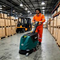 China Walk Behind Floor Scrubber 56cm Path 155rpm Brush, Efficient for Small Space Cleaning for sale