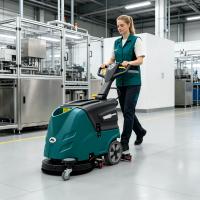 China High‑Efficiency Walk Behind Floor Scrubber Designed for Narrow Spaces with Stable Pressure and Fast Brush Rotation for sale