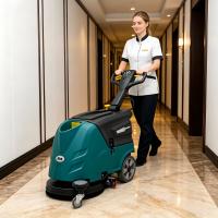 China Ergonomic Walk Behind Floor Scrubber with Instant Adjustable Handle to Reduce Fatigue in Long Time Use for sale